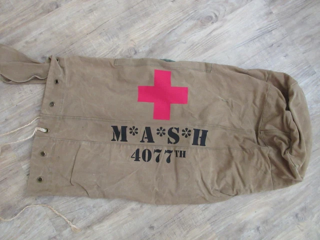 US ARMY MASH Medical Corps Seesack Canvas Duffle Bag Navy Vietnam Red ...