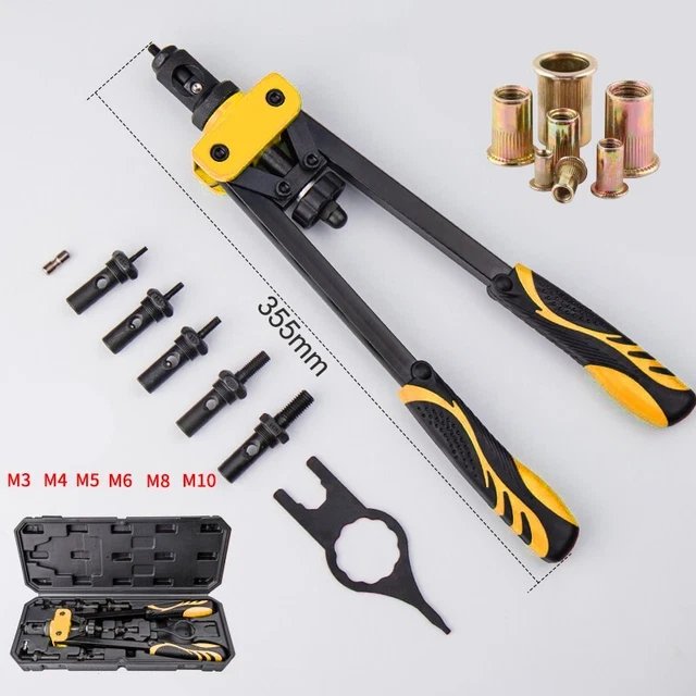 14& RIVET GUN Kit Rivnut Thread Setting Tool Nut Setter NutSert Metric ...