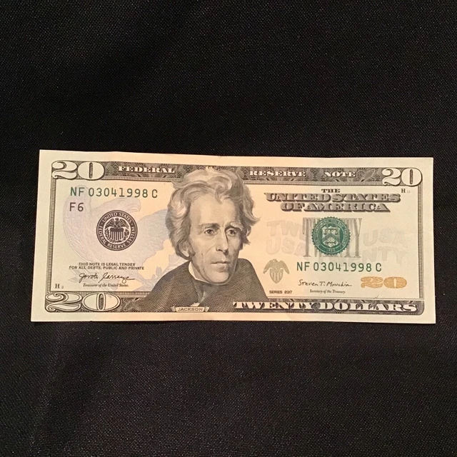 BIRTHDAY BILL SERIAL NUMBER $20 DOLLAR NOTE 03041998 March 4th 1998 ...