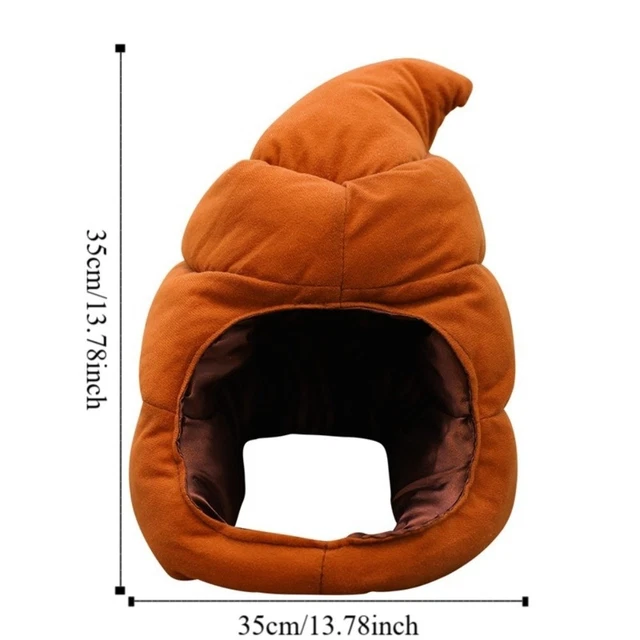 SOFT POOP HEAD Cover Oddball Shape Plush Headwear Funny Quirky Hat ...
