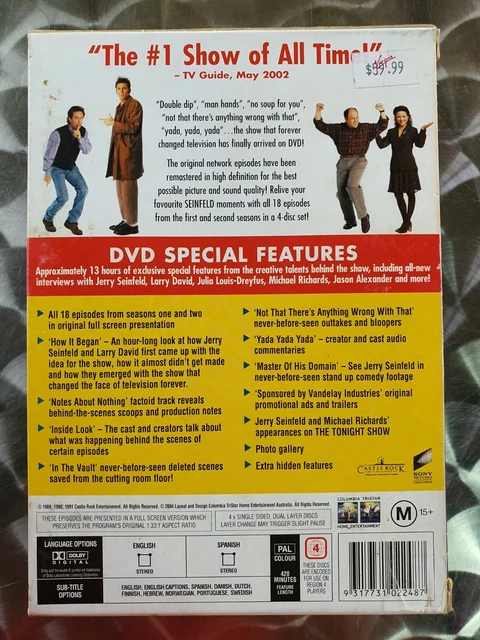 SEINFELD THE COMPLETE 1st & 2nd Seasons - Season 1 & 2 - DVD Boxset £3. ...