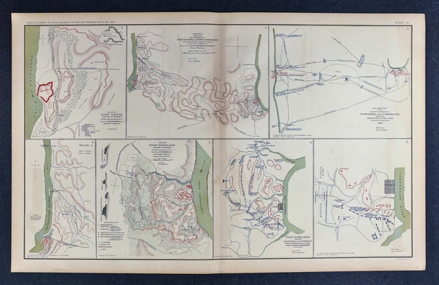 1875 MAP| MAP of Fort Henry and its outworks. Feb. 1862| Civil War|Fort ...