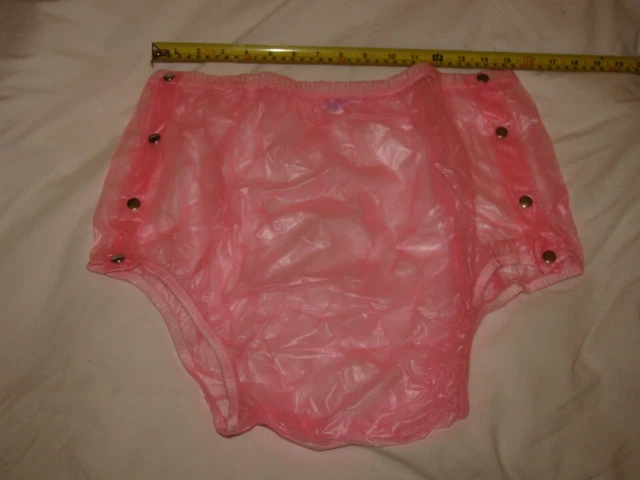 ADULT BABY PINK Snap Plastic Pants In Pvc Size Xxl ( 2Xl ) 31"-43 ...