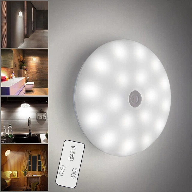 18 LED WALL Light USB Wireless Battery Cabinet Closet Stair Night Lamp ...