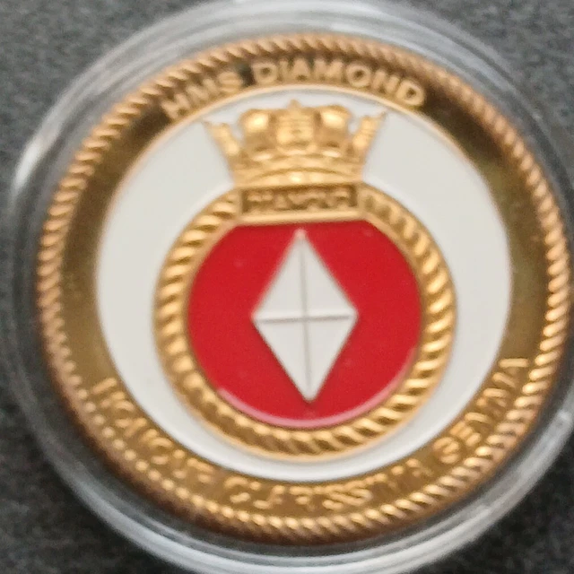 ROYAL NAVY HMS DIAMOND. Westminster 44 mm Colourised Coin No Coa £8.63 ...