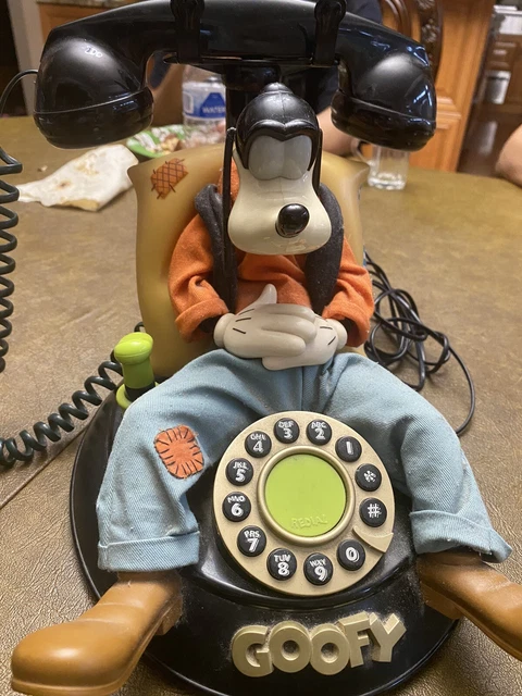 DISNEY TELEMANIA GOOFY Animated Talking Landline Corded Telephone Phone ...