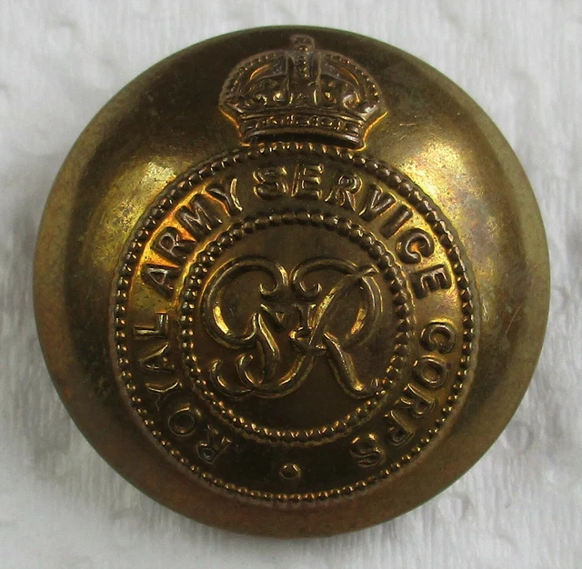 WW2 BRITISH:&ROYAL ARMY SERVICE CORPS BRASS BUTTON" (Large, 25mm, GVIR ...