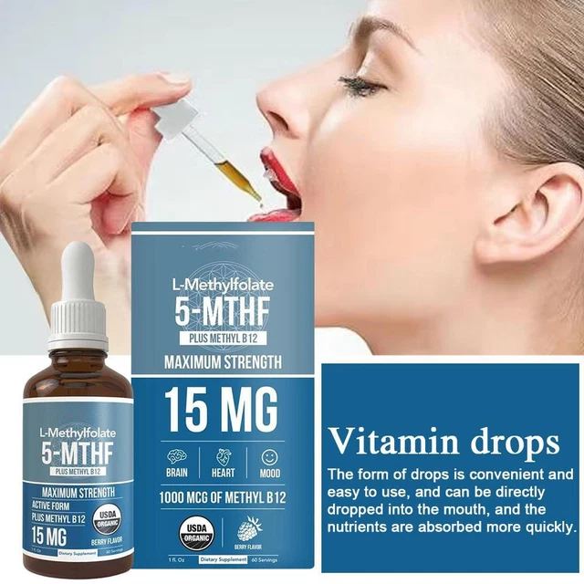 2 X 30ML L-methylfolate 5-MTHF Plus Methyl B12 Drops - 15mg -Maximum Strenghthen £10.57 ...