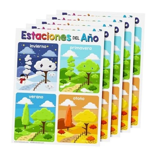 ESTACIONES DEL AÑO Spanish Educational Posters for Kids – Bilingual ...