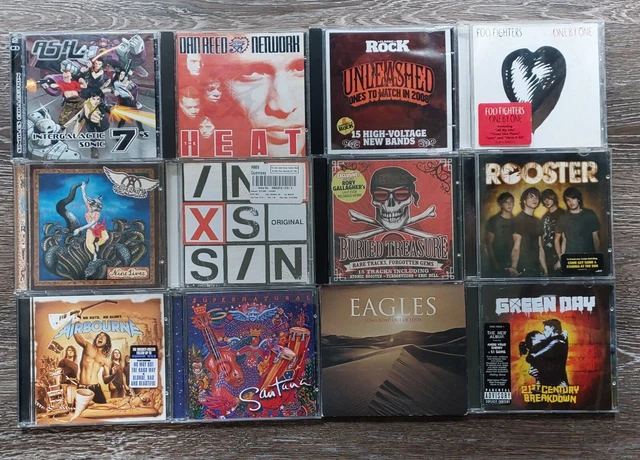 JOB LOT OF 12 Rock CD Albums Aerosmith, Eagles, Airbourne, Santana Etc ...