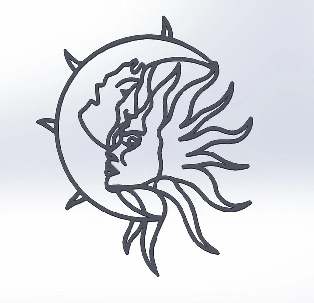 SUN AND MOON DXF SVG CDR file Vector for CNC Plasma Router Laser Cut ...