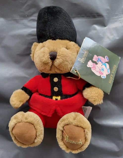 HARRODS ROYAL GUARD Small Teddy Bear London + Tag - Retro - VGC! £9.99 ...