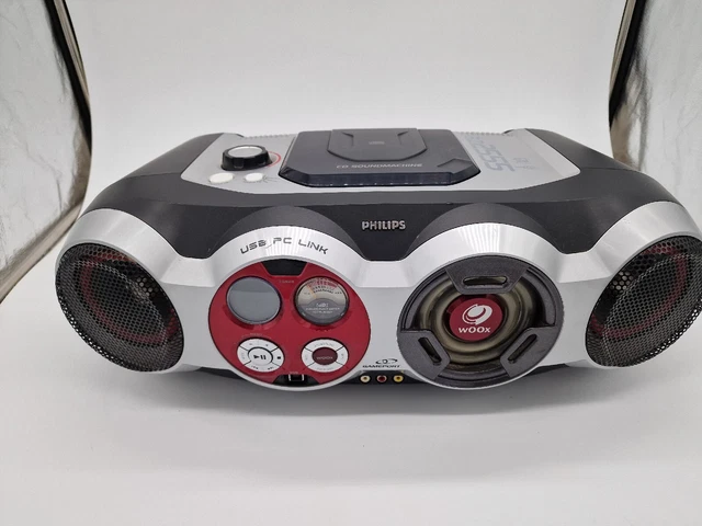 PHILIPS AZ2555 CD radio sound machine boombox USB PC link/ game port ...