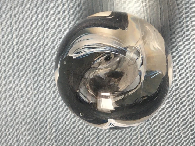STUNNING SIGNED CAITHNESS Moon Crystal Mini Art Glass Paperweight Black ...