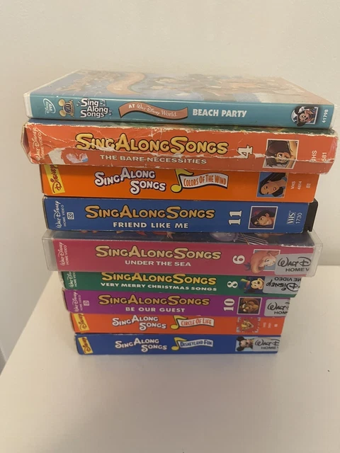 DISNEY'S SING ALONG Songs - VHS - LOT OF 8 & 1 DVD- Little Mermaid ...