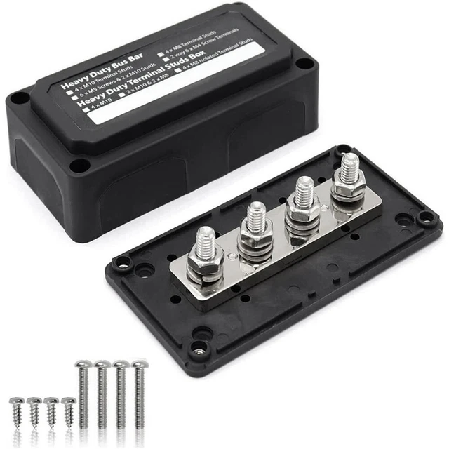 BUS BAR POWER Distribution Box Terminal Block 300 amp Heavy Duty DC 12V ...