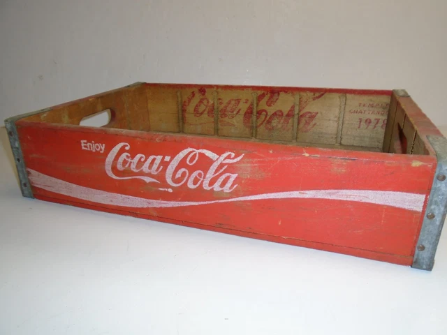VINTAGE 1978 &COCA-COLA& WOOD SODA CRATE - No Dividers - GREAT COLOR! £ ...