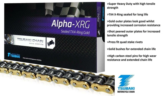 TSUBAKI ALPHA X-RING Gold Chain 520x112 Links For BMW G310 R 16-20 EUR ...