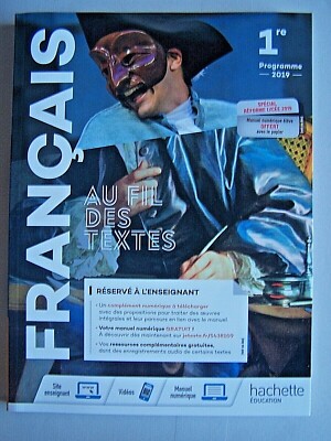 MANUEL LYCÉE PREMIÈRE 1ère Français Au fil textes 2019 livre scolaire ...