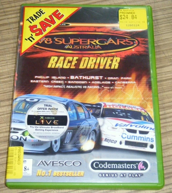 ORIGINAL XBOX GAME - V8 Supercars Australia: Race Driver (nb) $7.49 ...