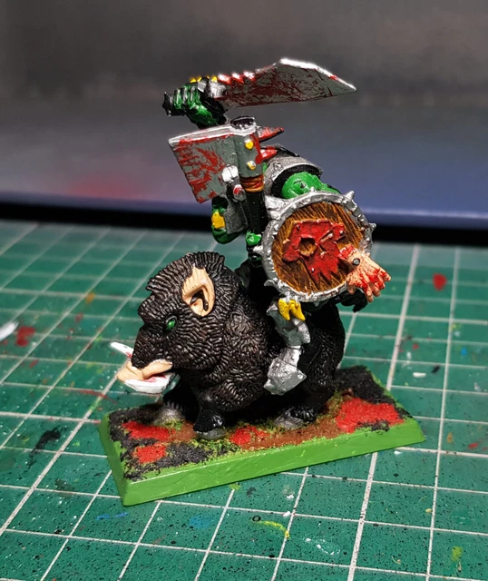 ORCS AND GOBLINS Orc War Boss On Boar Plastic Warhammer Fantasy Old ...