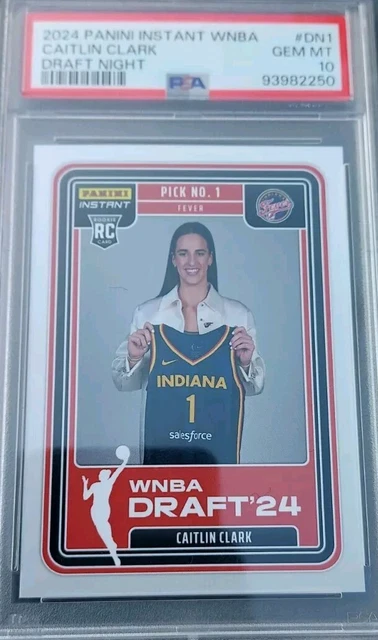 2024 CAITLIN CLARK WNBA Rookie Card Draft - Panini PSA GEM MINT 10 #DN ...