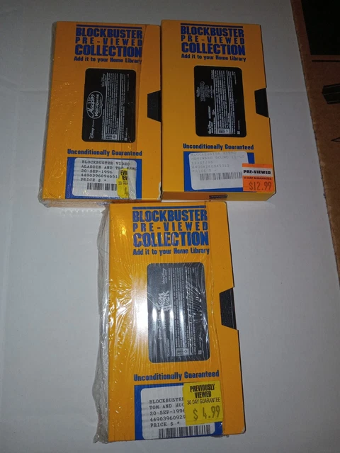 BLOCKBUSTER VIDEO RENTAL VHS Disney Aladdin 2 Homeward Bound 2 Tom And ...