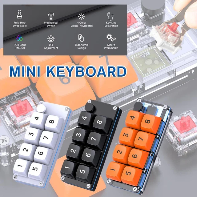 MACRO GAMING KEYBOARD Knob Programming One-handed Mechanical Keypad
