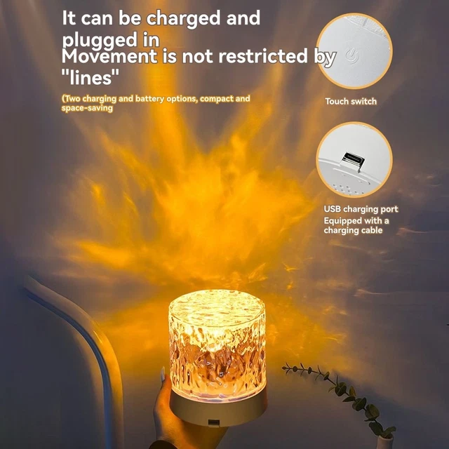 16 COLOR LED Water Ripple Projector Night Light with Remote ...