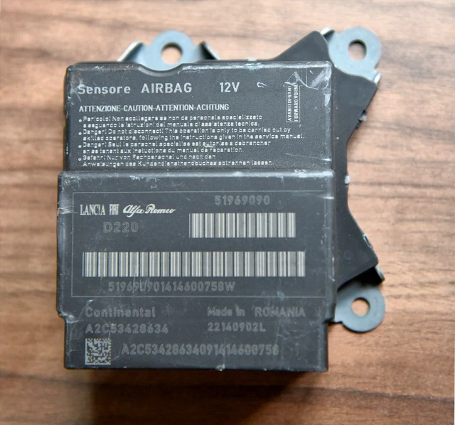 FIAT 500L PUNTO AIRBAG ECU Engine Control Unit SRS MODULE 51969090 ...