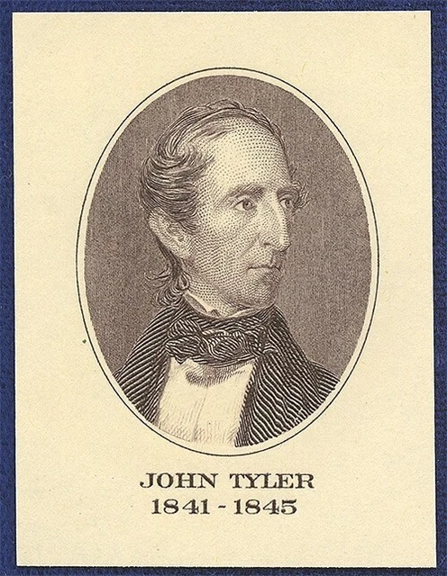 VINTAGE AMERICAN BANK NOTE Co. ENGRAVING: PRESIDENT JOHN TYLER (125) $9 ...