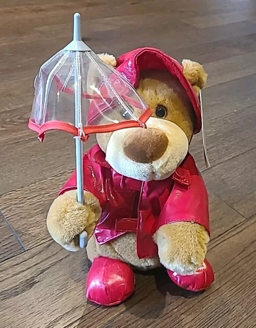 SINGING IN THE Rain Musical Bear NEW Soft Toy in Raincoat and Umbrella ...