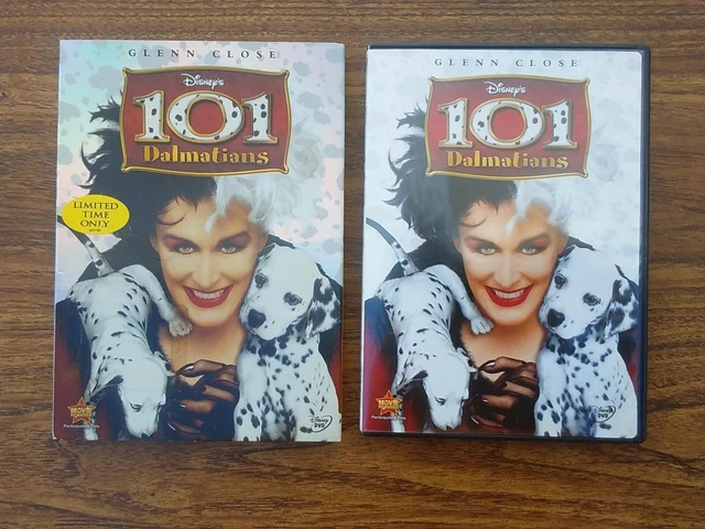 101 DALMATIANS DISNEY DVD Live Action Glenn Close with Slip Cover ...