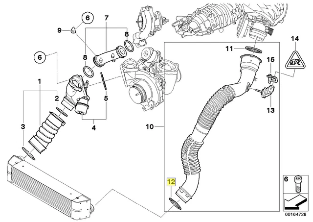 BMW N47 M47 M57 Motor Ladeluftkühler Rohr Dichtung 11617791235 Neu ...