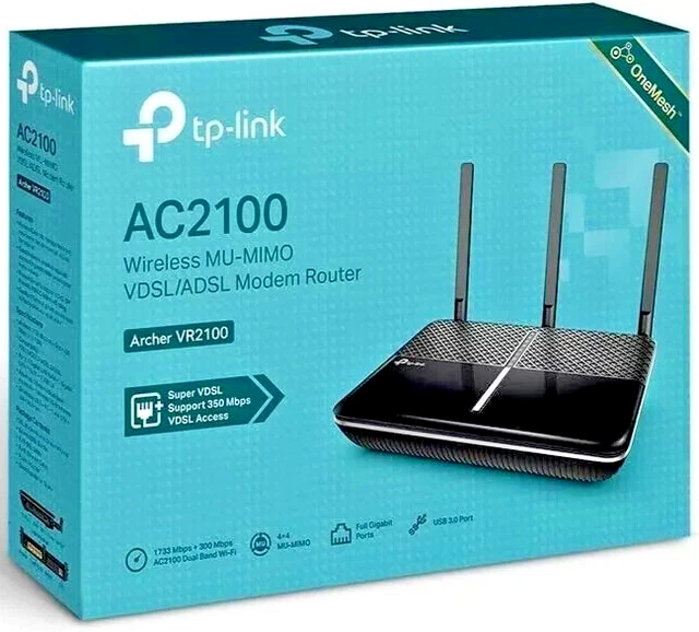TP-LINK ARCHER VR2100 AC2100 Dual-Band VDSL/ADSL Modem Router OneMesh ...