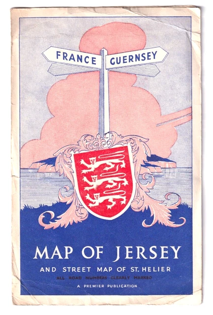 JERSEY MAP - Street map of St Helier (c. 1972) £3.50 - PicClick UK