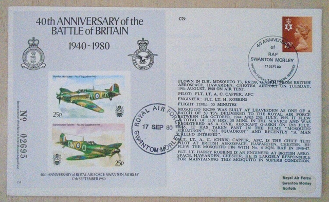 BFPO COVER 40TH Anniversary Battle Of Britain Mini Sheet 1980 RAF ...