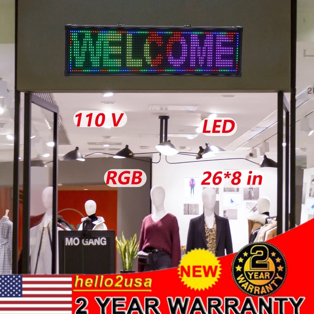 LED SCROLLING SIGN Message Board Full Color RGB Programmable Outdoor ...