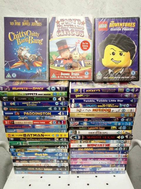 BIG LOT/BUNDLE OF 45 Kids Dvds Disney Lego Barbie Mickey Madagascar 3 ...