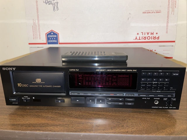 SONY CDP-C910 10 Disc Magazine Compact CD Player + Remote No Cartridge ...