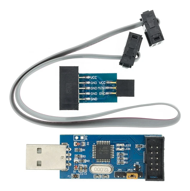 USB ISP USBASP AVR Programmer Adapter mit 10 Pin Kabel auf 6 Pin ...
