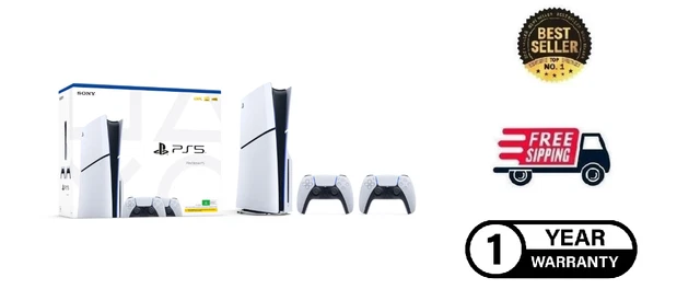 PLAYSTATION 5 DISC Slim Console with Two Dualsense Wireless Controllers Bundle EUR 594,96 ...