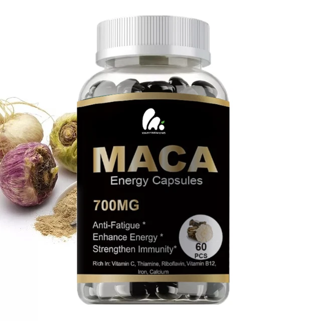 ORGANIC MACA ROOT 60 Capsules 700mg, Peruvian Maca Extract for Men ...