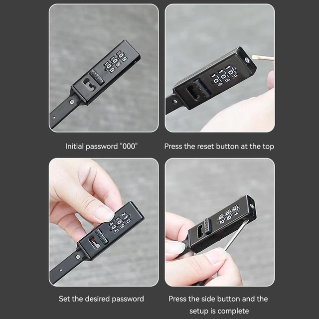 SECURE CABLE LOCK with Adjustable Design and Multiple Combinations for ...