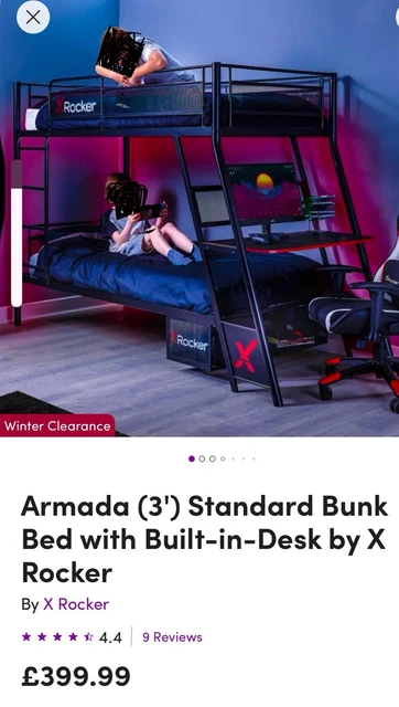 X-ROCKER HIGH SLEEPER Gaming Bunk Bed with Desk £229.52 - PicClick UK