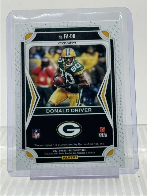 DONALD DRIVER 2021 Panini Prizm Flashback Autografo Argento Auto/99 ...