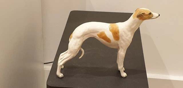 RARE BESWICK WHIPPET / Greyhound Dog Figurine - Brindle & White 14 cm ...