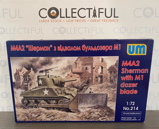 UM - M4A2 SHERMAN WITH M1 DOZER BLADE - MILITARY TANK - COMPLETE MODEL ...