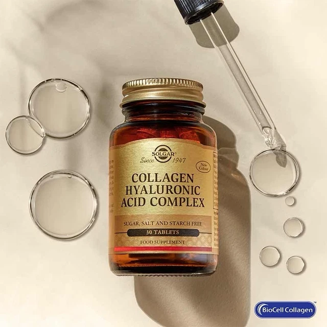 SOLGAR COLLAGEN HYALURONIC Acid Complex 30 Tablets, Sealed £40.22 ...