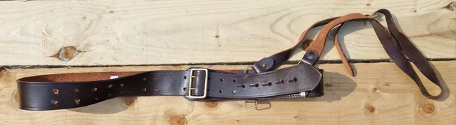 ORIGINAL WW2 BRITISH Army Officers Sam Browne Leather Belt & Cross Belt ...